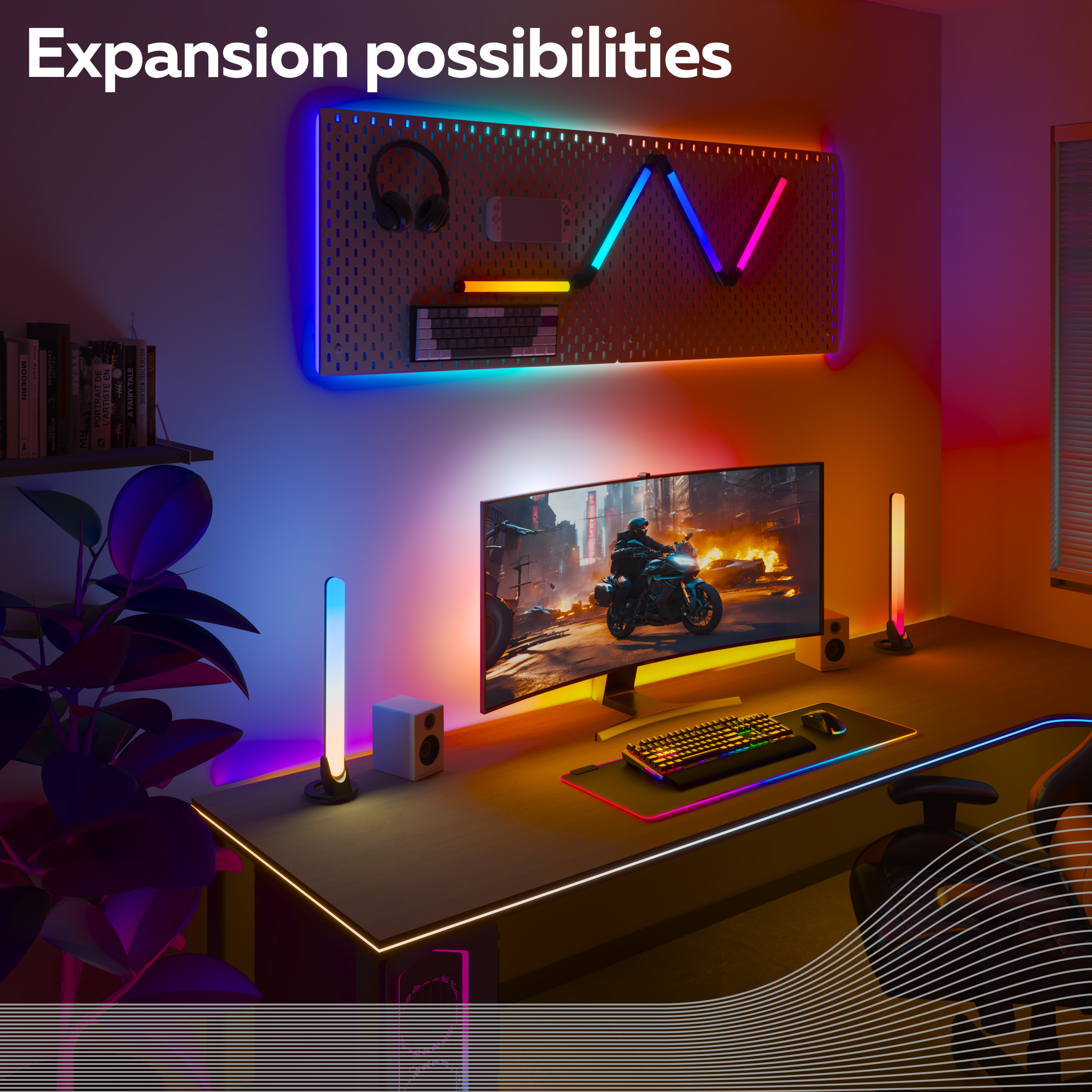 Calex Smart LED Strip voor Bureau - 150cm - RGBIC