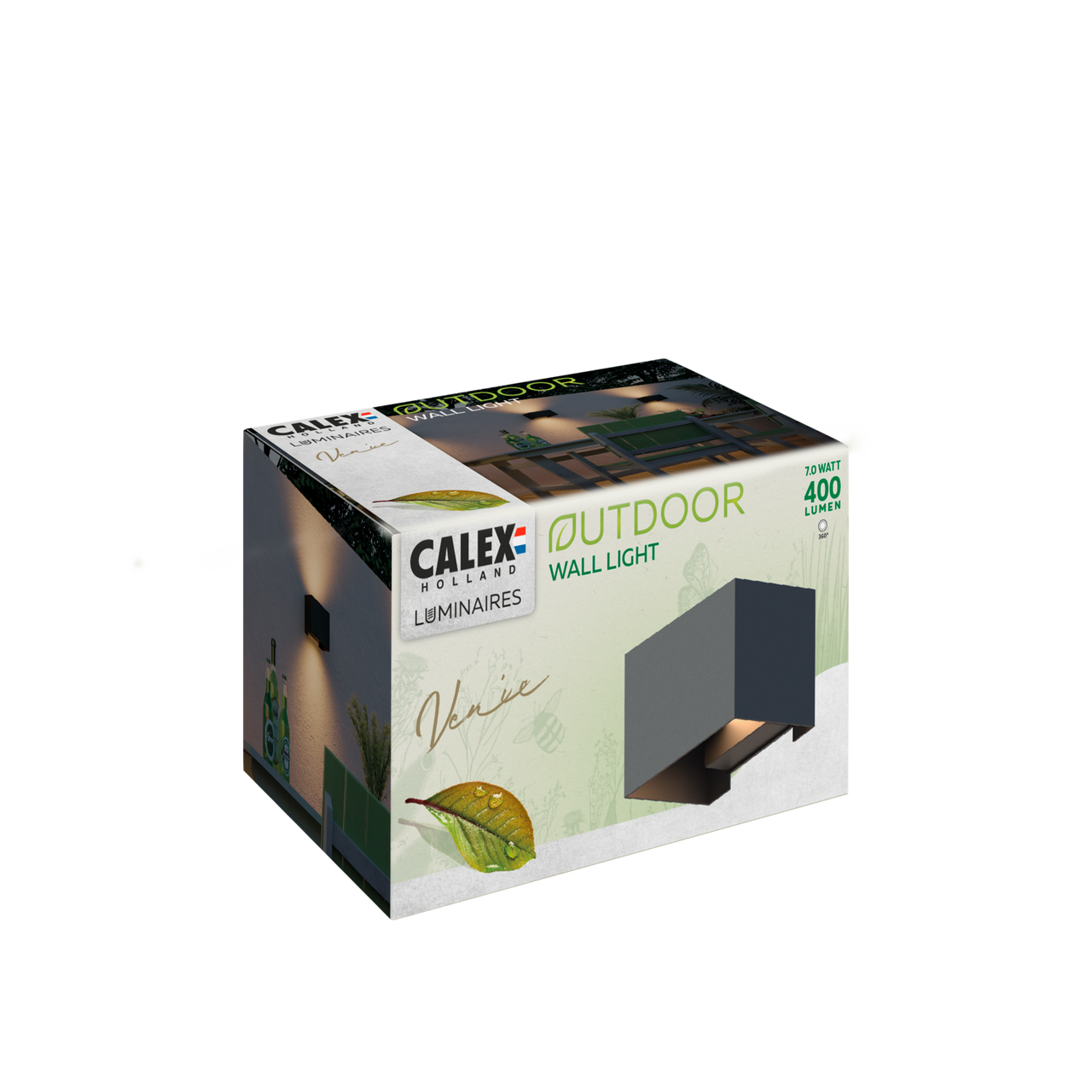 Calex Applique Murale LED Venise - Up & Down - Noir